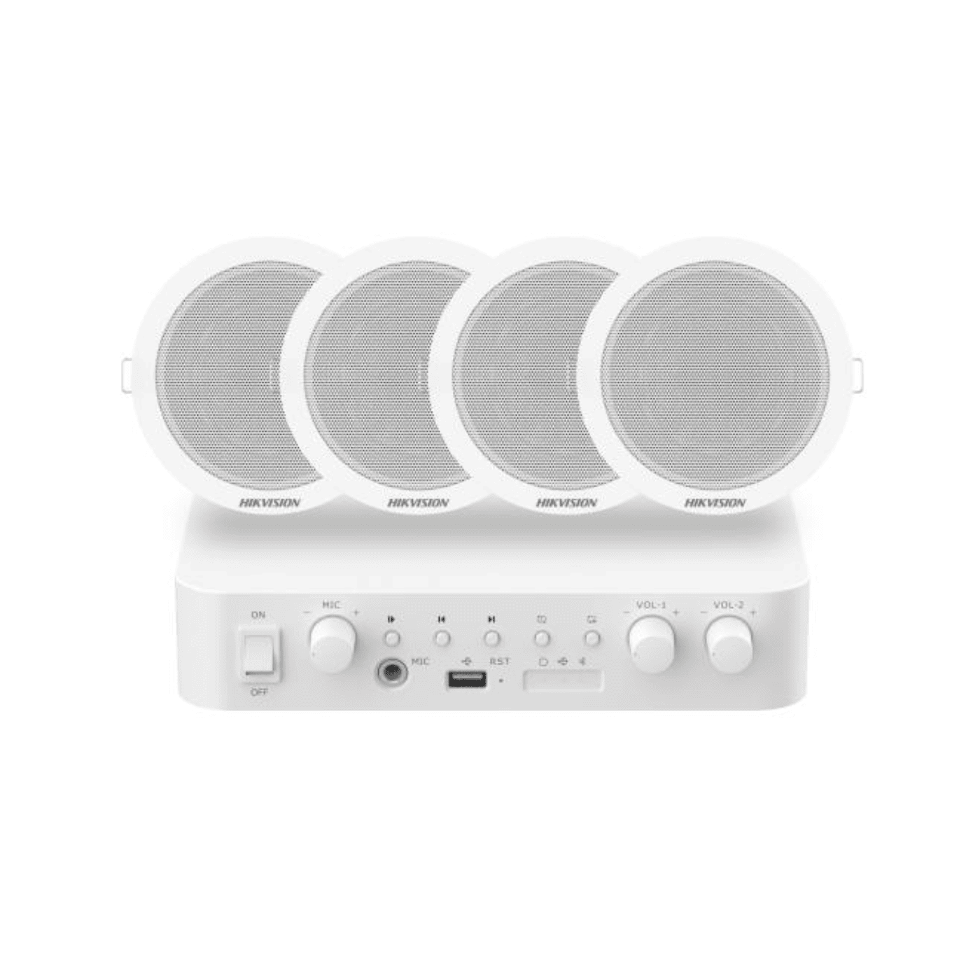 HIKVISION Analog Audio Kit with 60W Analog Amplifier and 4* 6W Ceiling ...